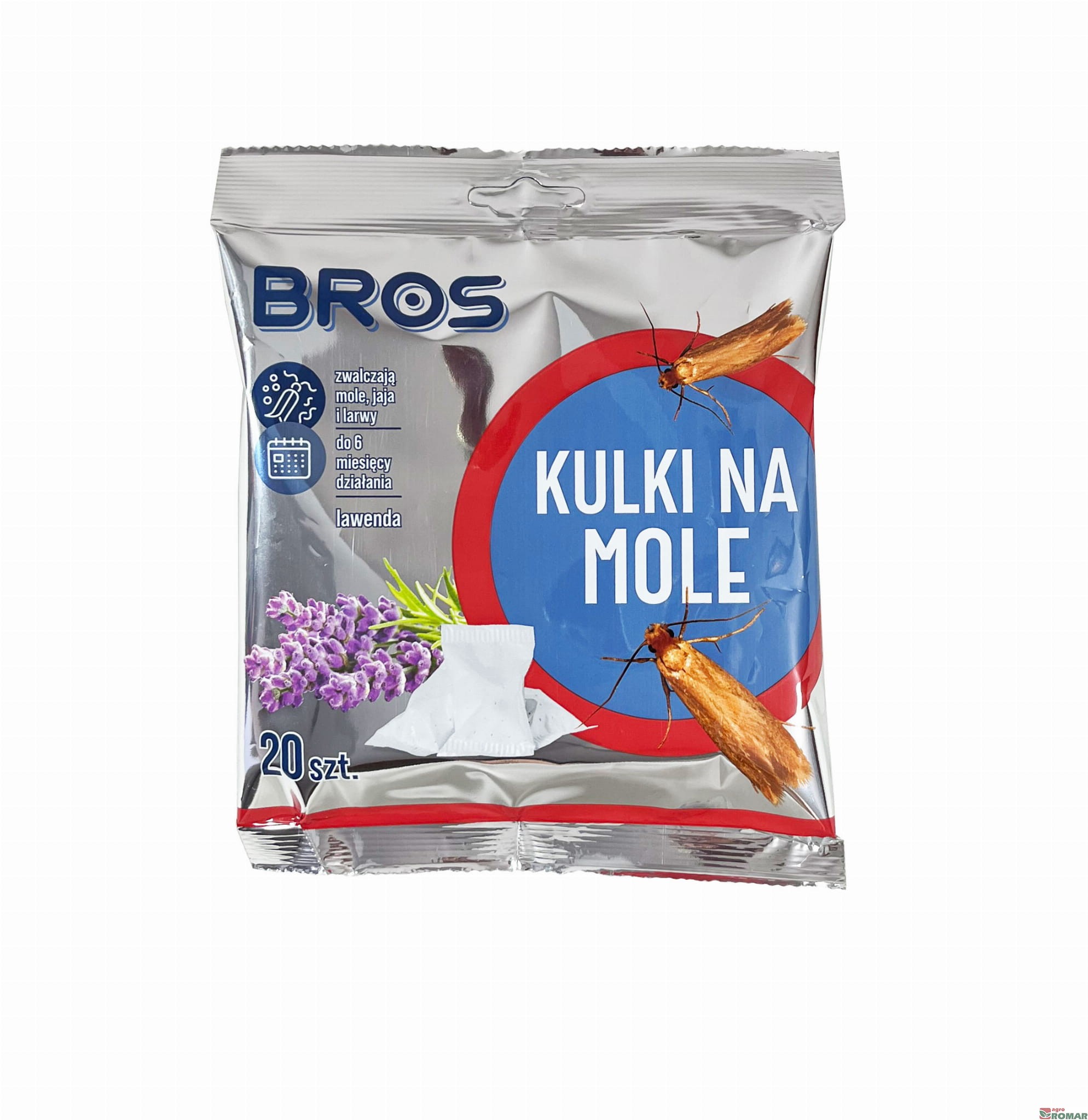 Kulki na mole odzieżowe Bros o zapachu lawendy
